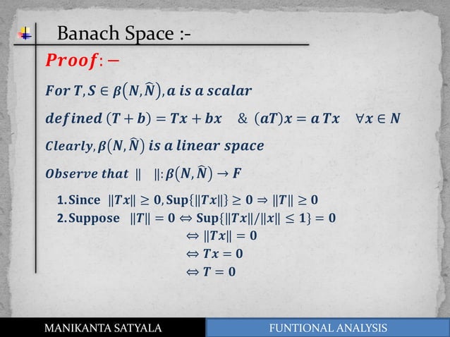 Funtional analysis-BANACH SPACE | PDF