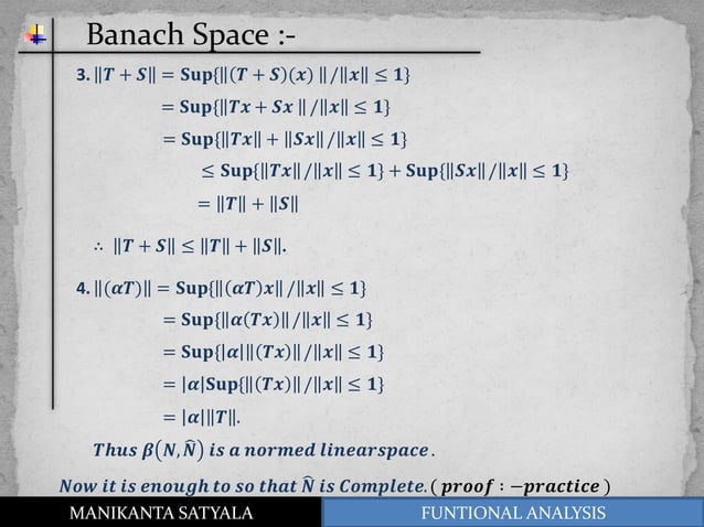 Funtional analysis-BANACH SPACE | PDF
