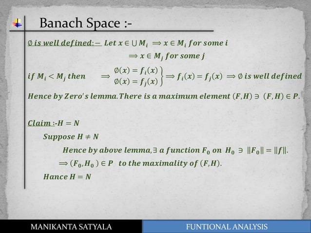 Funtional analysis-BANACH SPACE | PDF