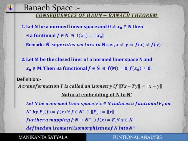 Funtional analysis-BANACH SPACE | PDF