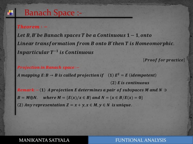 Funtional analysis-BANACH SPACE | PDF
