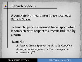 Funtional analysis-BANACH SPACE | PDF