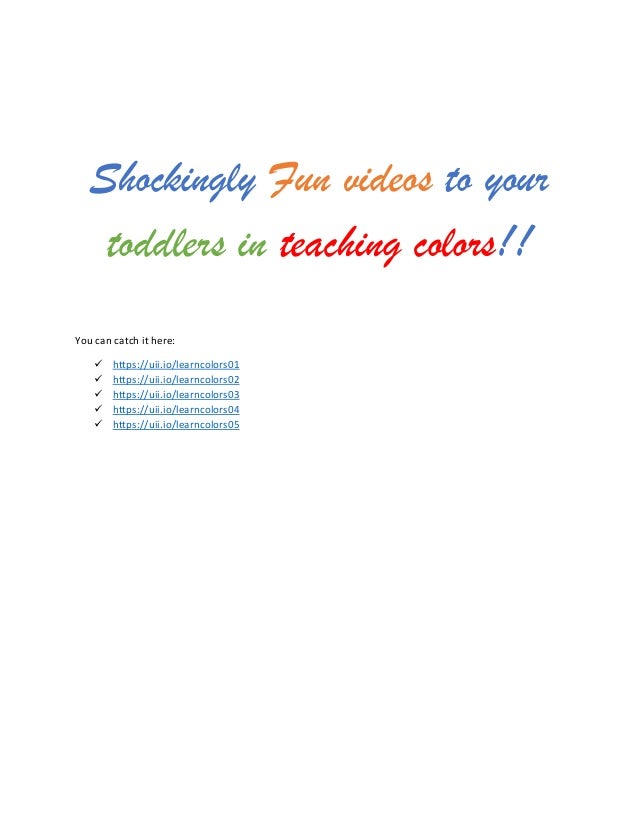 Shockingly Fun videos in Learning Colors | PDF | Parenting Babies and ...