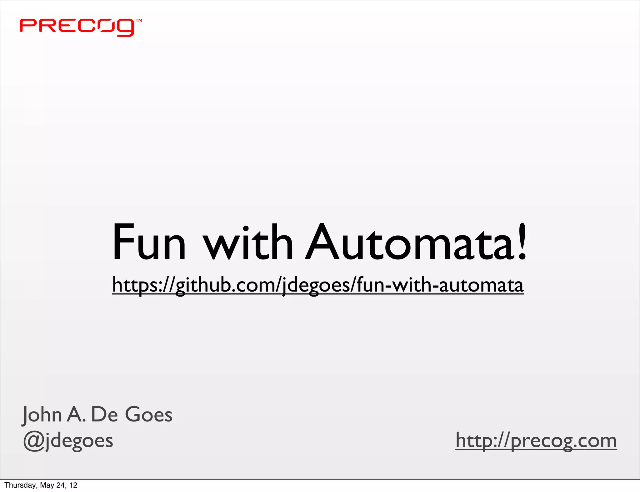 Fun with automata | PPT