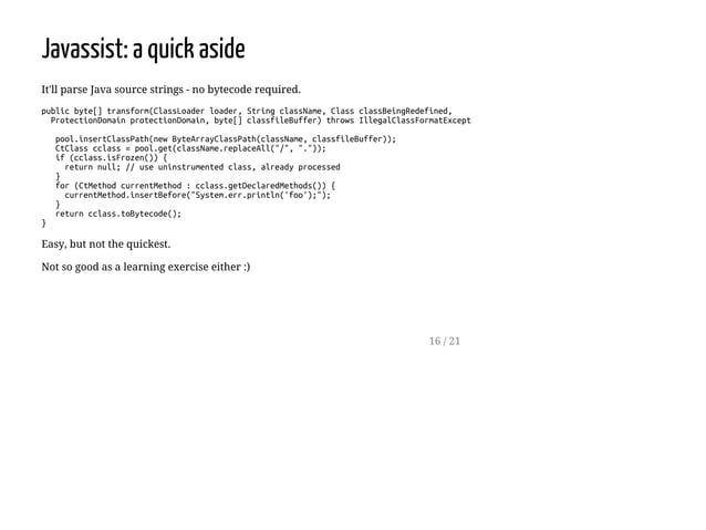 Fun with bytecode weaving | PPT