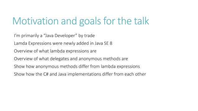 Fun with lambda expressions | PPT