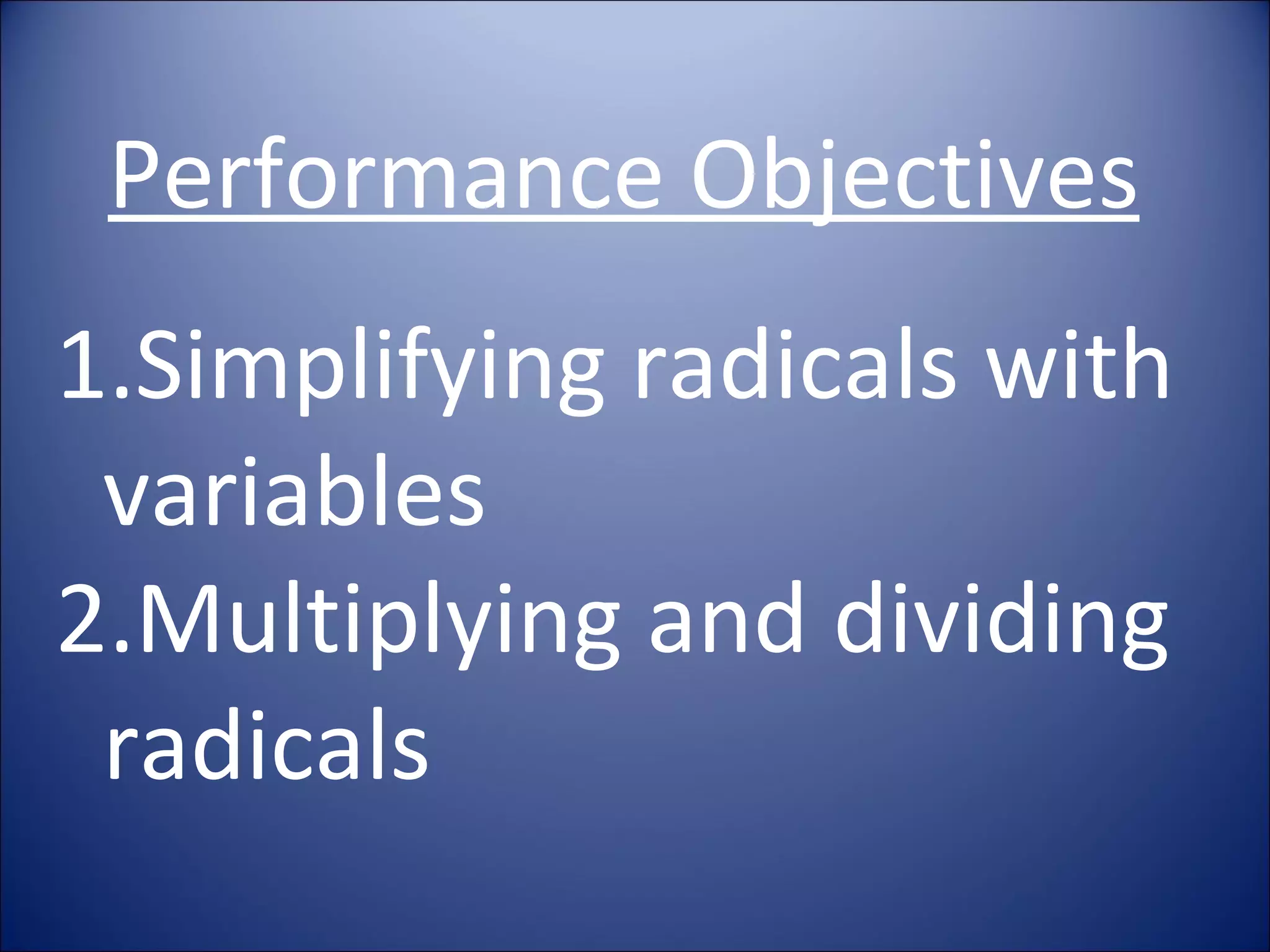 Fun with radicals | PPT