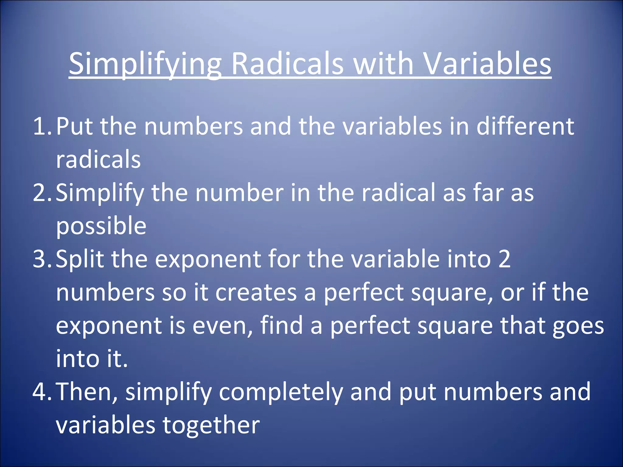 Fun with radicals | PPT