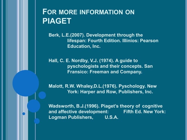 Jean Piaget's Theory of Cognitive Development | PPTX | Parenting Babies ...