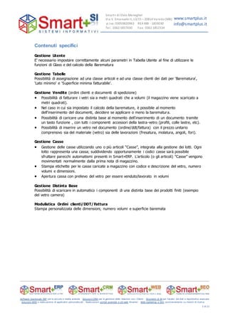 Smart+GLASS software gestionale per vetrerie senza costi di licenza | DOCX