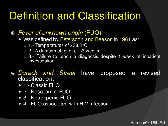 Fever of Unknown Origin (FUO)