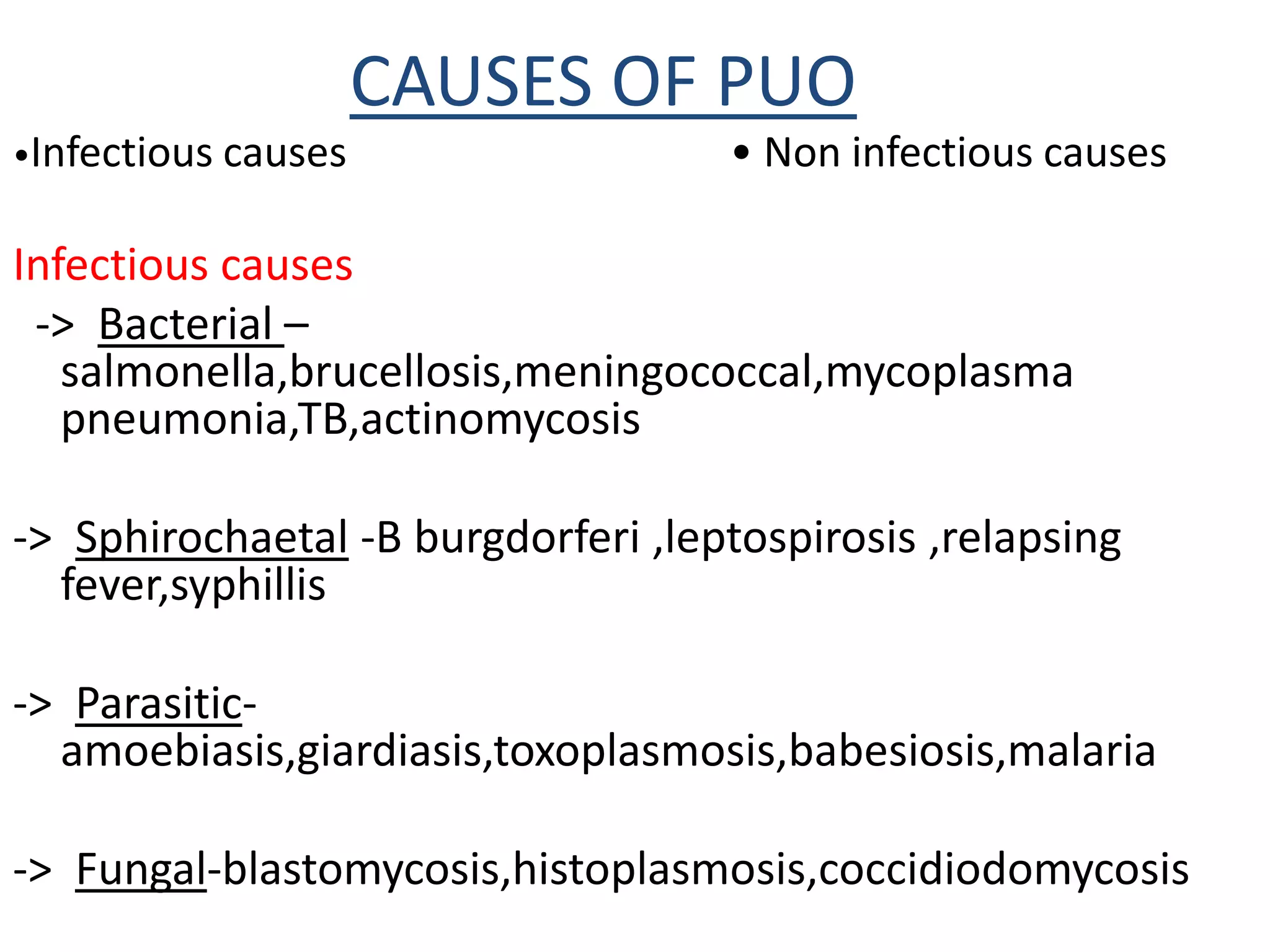 FEVER OF UNKNOWN ORIGIN - PEDIATRICS | PPTX
