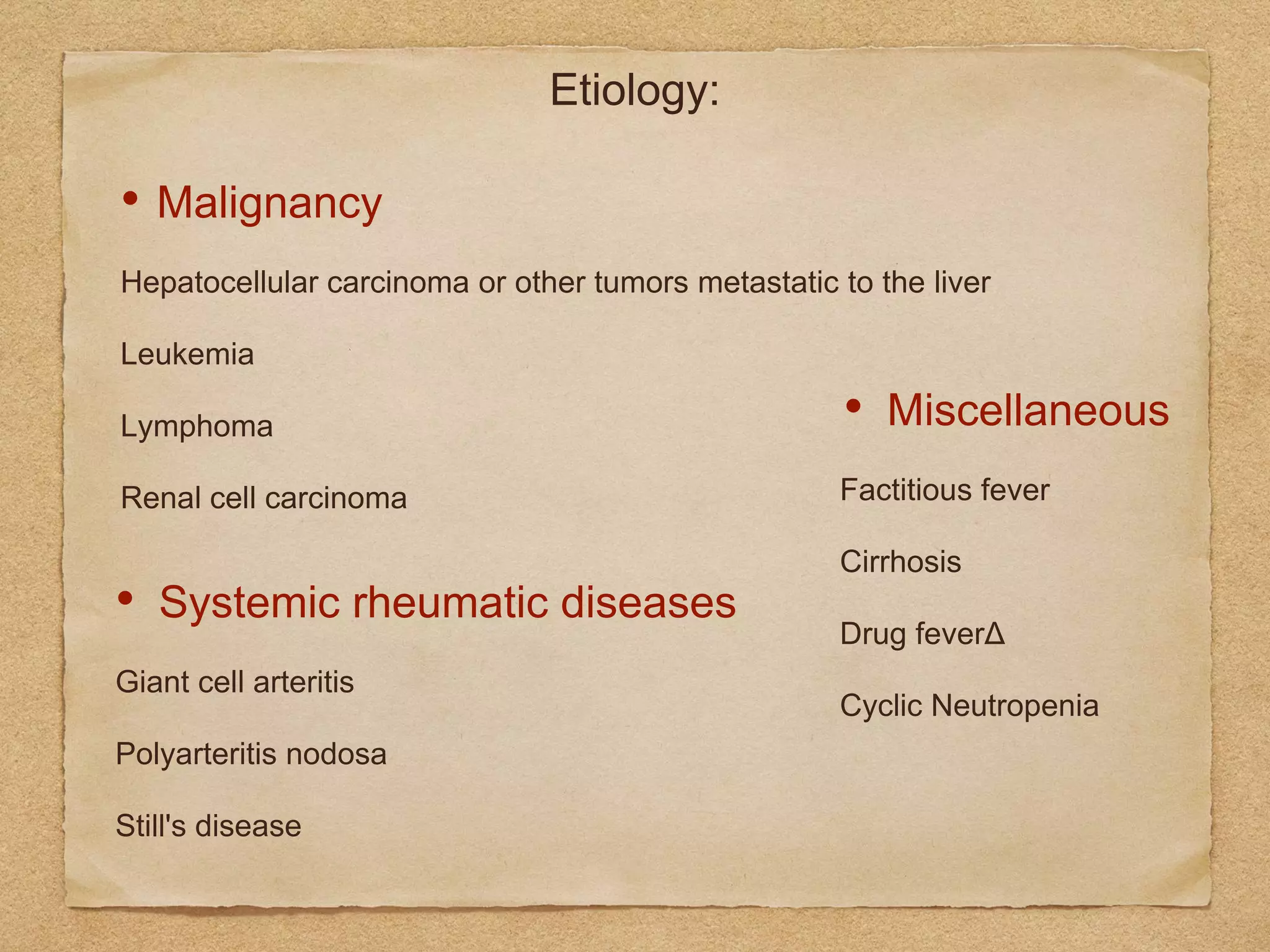 Fever of Unknown Origin | PPTX