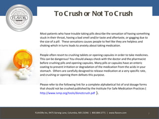 FLAVORx University - Swallowing Disorders and pill glide | PPT