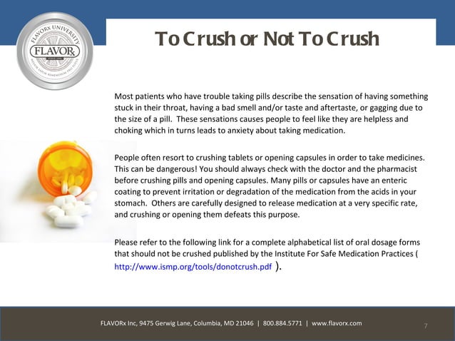 FLAVORx University - Swallowing Disorders and pill glide | PPT
