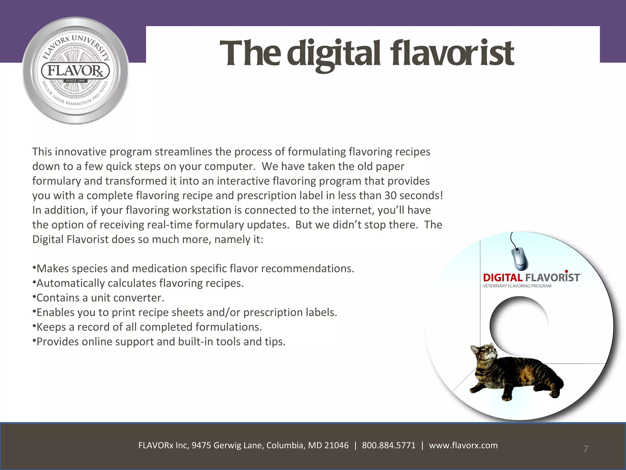 FLAVORx University - Veterinary Flavoring & Digital Flavorist | PPT