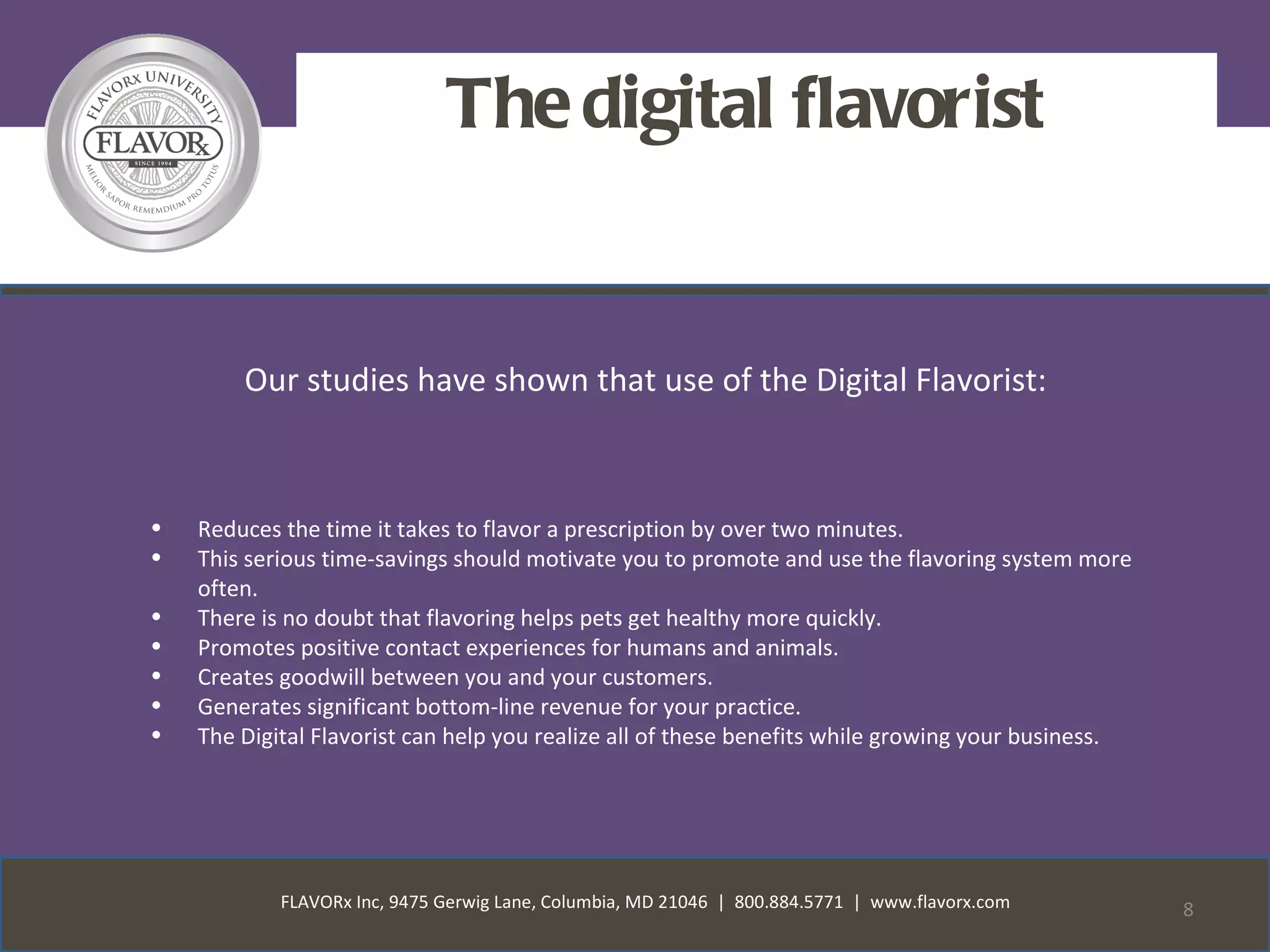 FLAVORx University - Veterinary Flavoring & Digital Flavorist | PPT