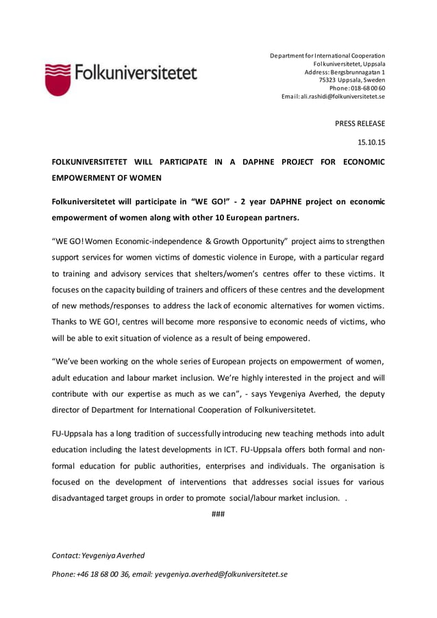 DAPHNE PROJECT FOR ECONOMIC EMPOWERMENT OF WOMEN | DOCX