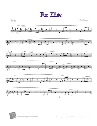 Fur elise-violin-solo | PDF