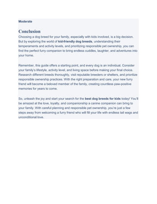 Furever Friends:10 Best Dog Breeds for Kids | PDF