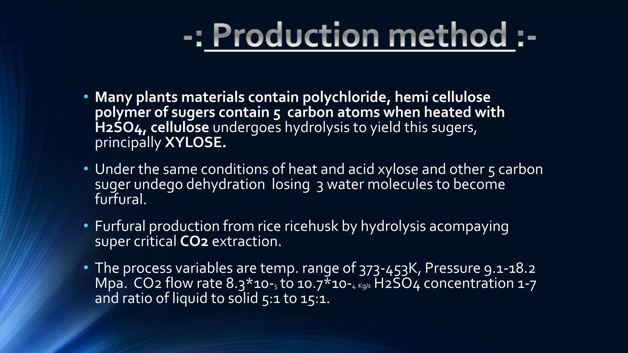 Furfural production by the hydrolysis | PPT