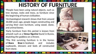 History and Types of Furniture with furniture joints .pptx