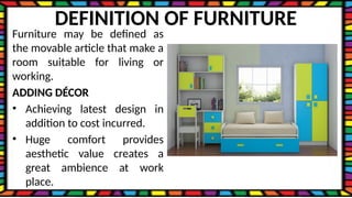 History and Types of Furniture with furniture joints .pptx