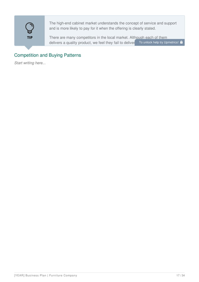 Furniture Manufacturing Business Plan Example | PDF