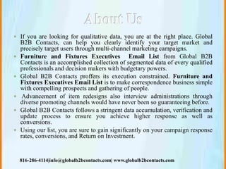 Furniture and fixtures executives email lis | PPT