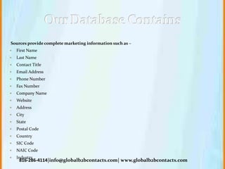 Furniture and fixtures executives email lis | PPT