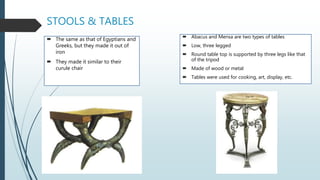 Furniture characteristics of historical periods | PPTX