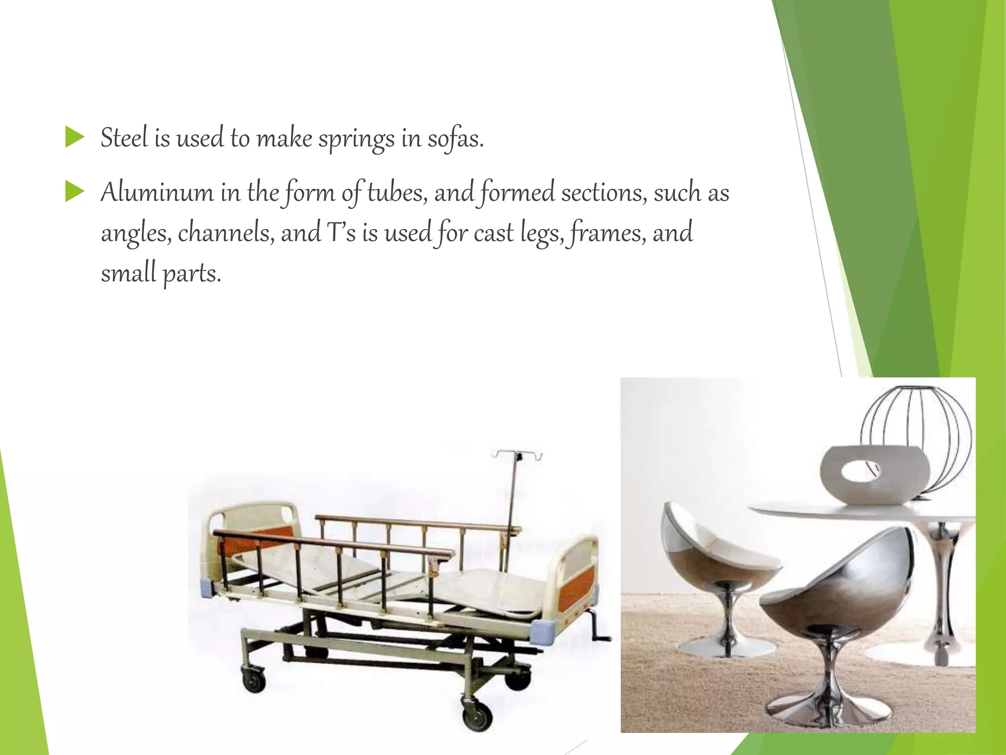 Types of materials using to make furnitures interior design VI sem 2017 ...