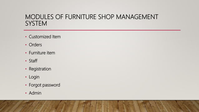 Furniture Management System | PPT