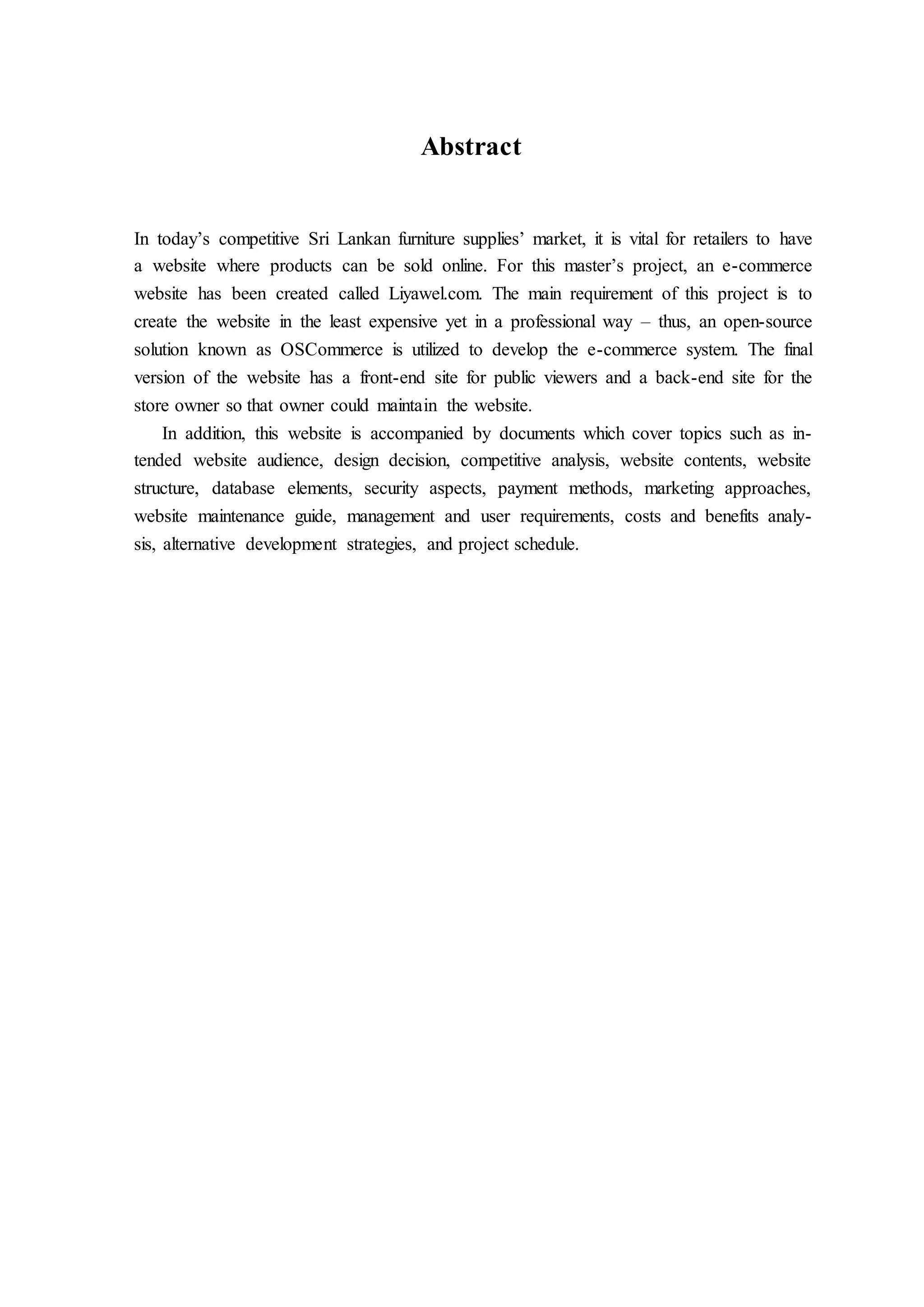 Furniture shop management system project report | DOCX