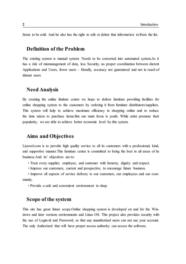 Furniture shop management system project report | DOCX | Computer ...