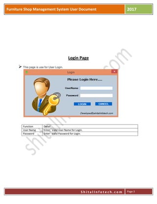Furniture shop software user manual by shital infotech | PDF