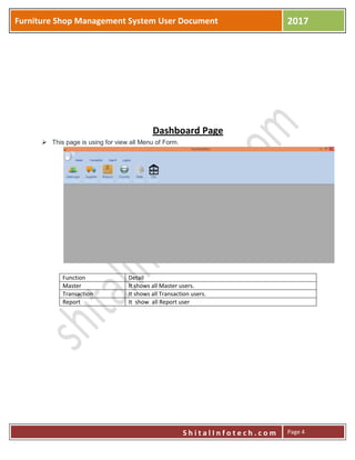 Furniture shop software user manual by shital infotech | PDF