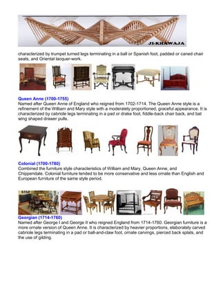 Queen Anne Style Furniture Characteristics