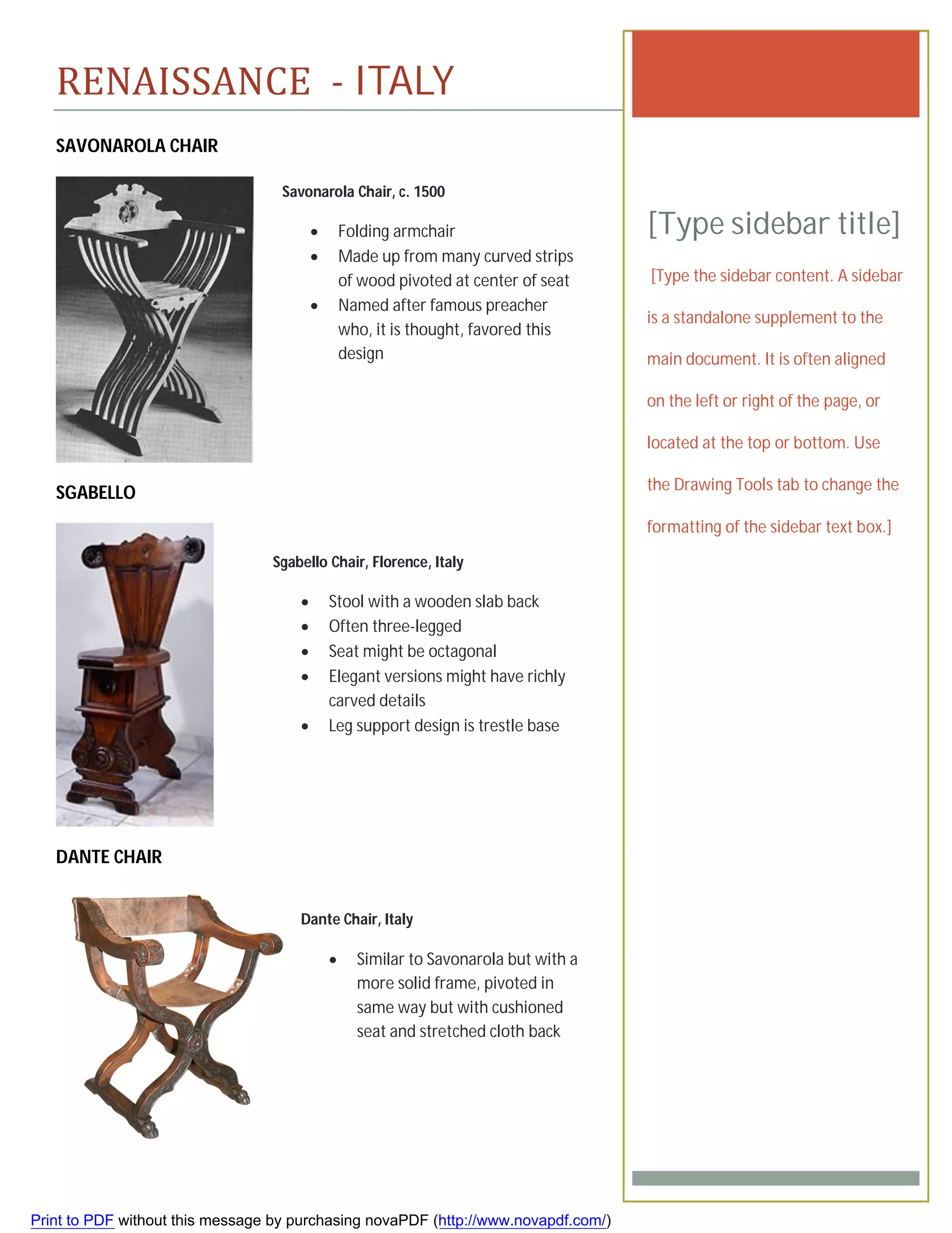 Furniture timeline assignment | PDF
