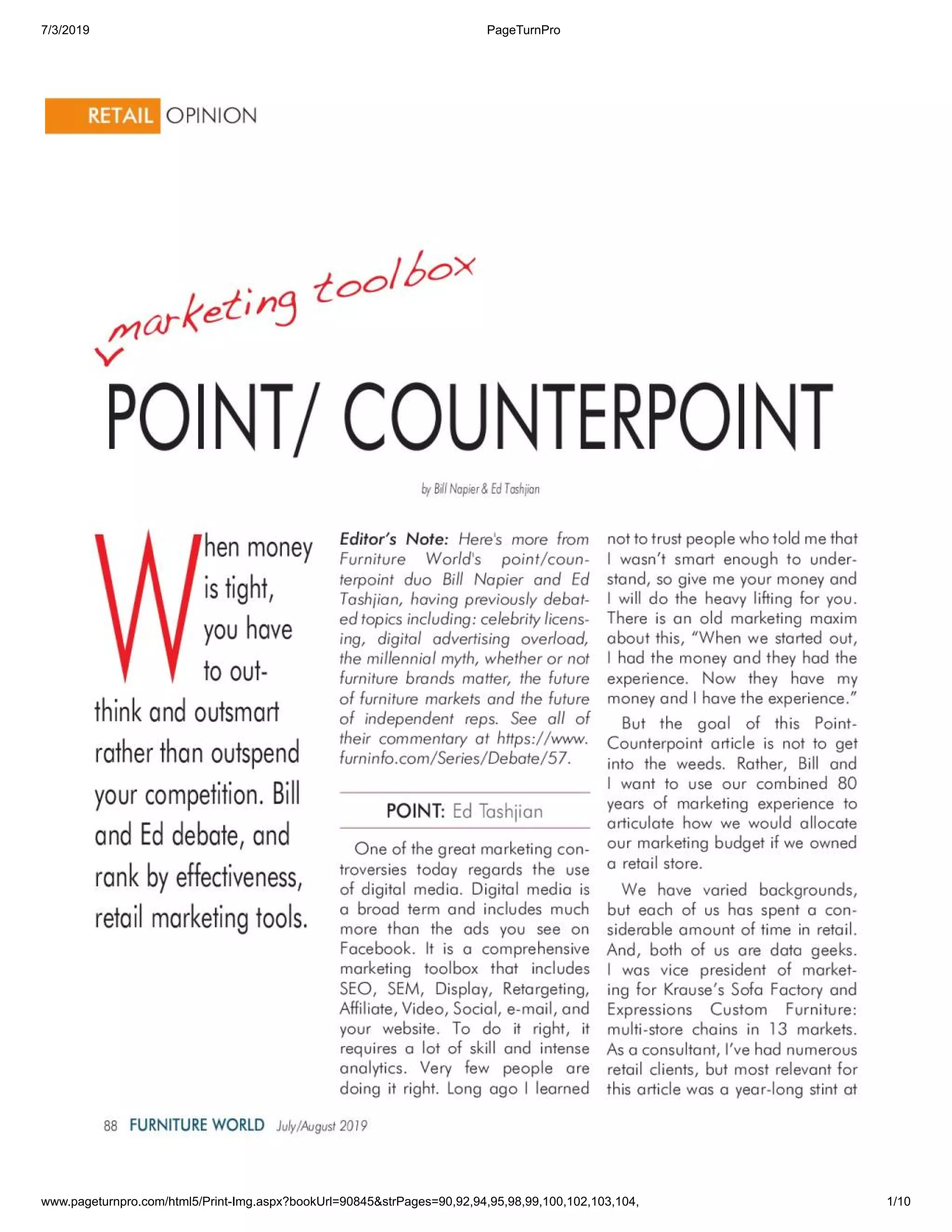 Furniture world marketing point counterpoint august 2019 | PDF | Interior Decorating | Home & Garden