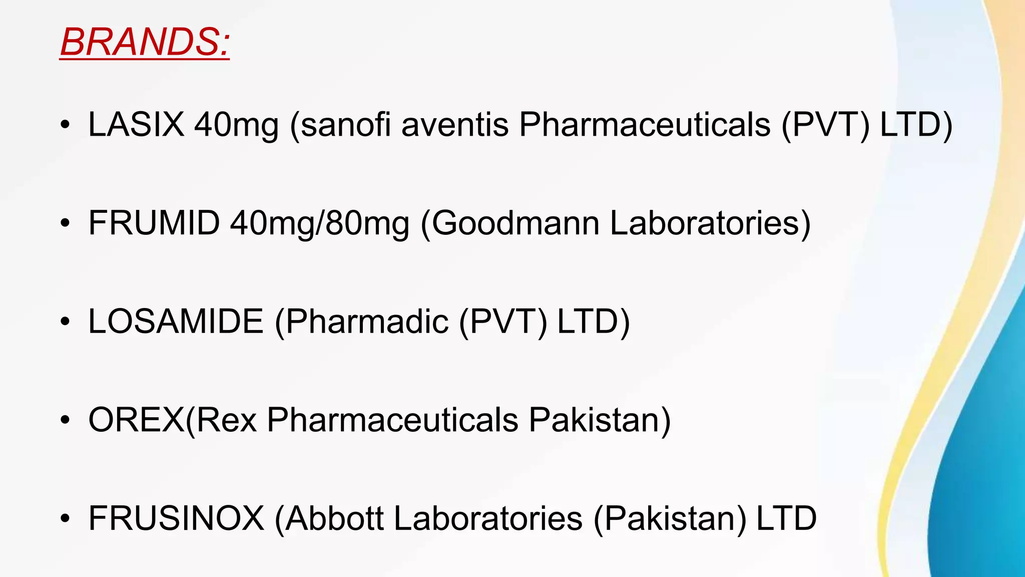 LASIX - Furosemide(loop diuretics) | PPTX
