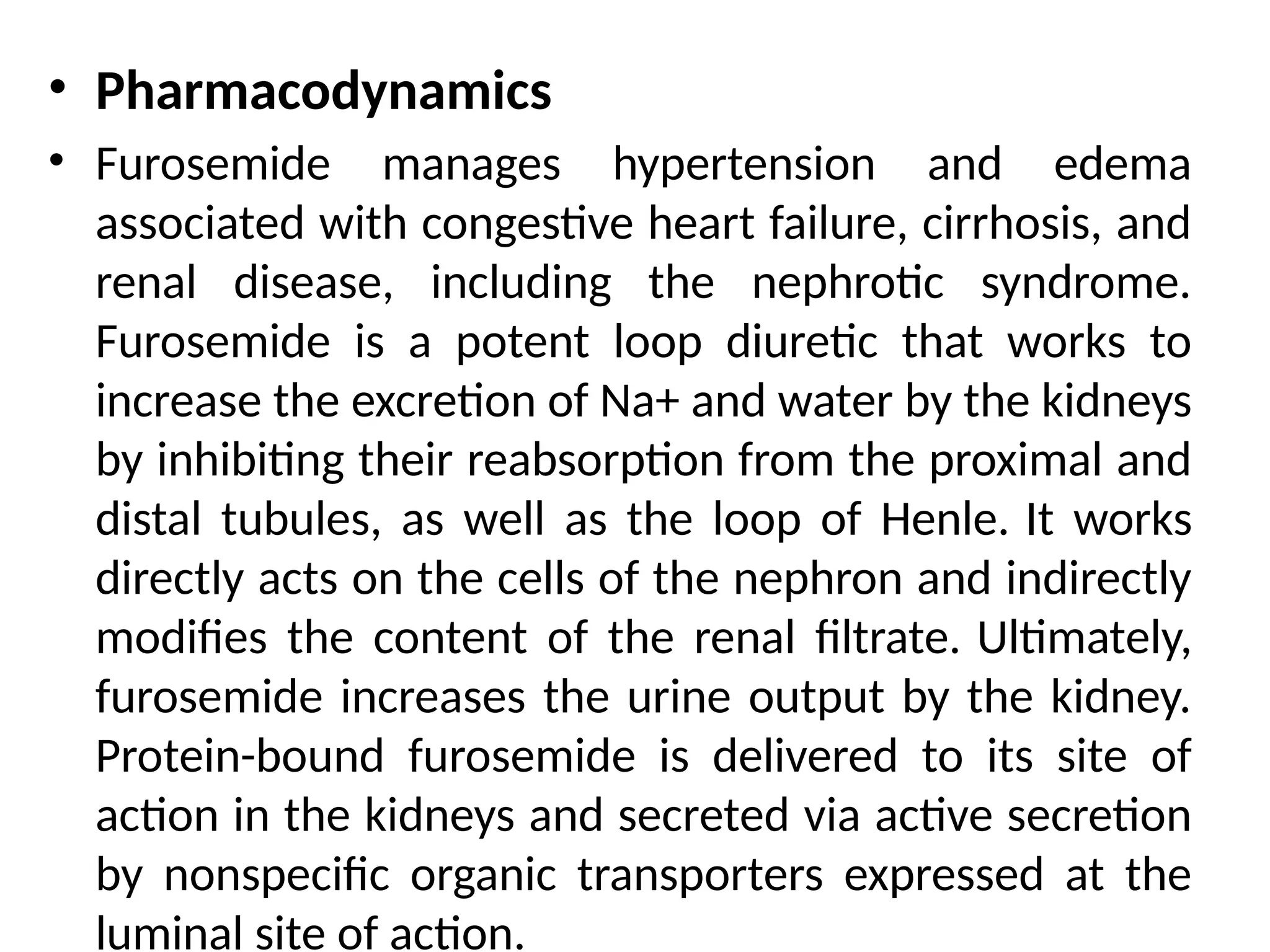 Furosemide drug information presentation | PPTX