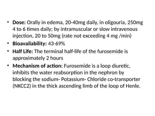 Furosemide drug information presentation | PPTX
