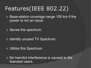 Spectrum Measurements for IEEE 802.22 Wireless Regional Area Networks | PPT