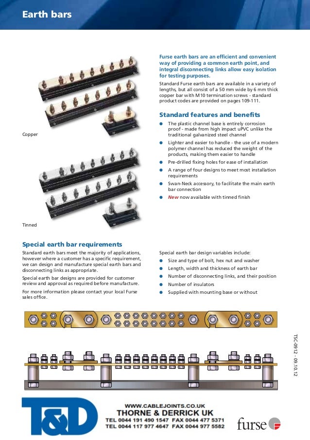 Furse Earth Bars - Standard, Single & Twin Disconnection Copper Earth…