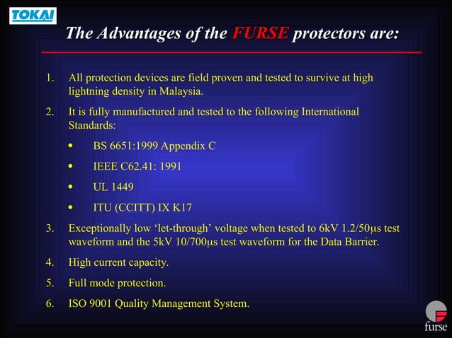 Furse ESP Range PPT, surge protector, ELV System Protection | PPT