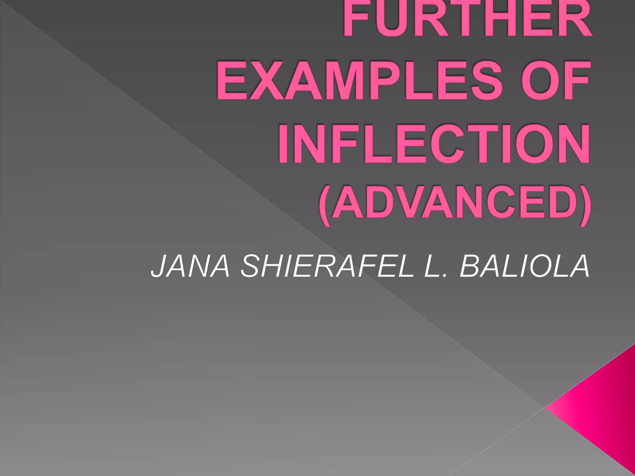 Further examples of Inflection | PPT | Free download