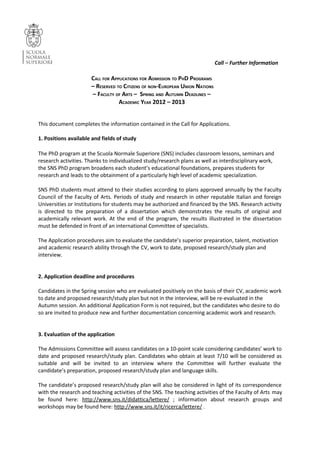 Further information | PDF | Professional School | Postgraduate Education