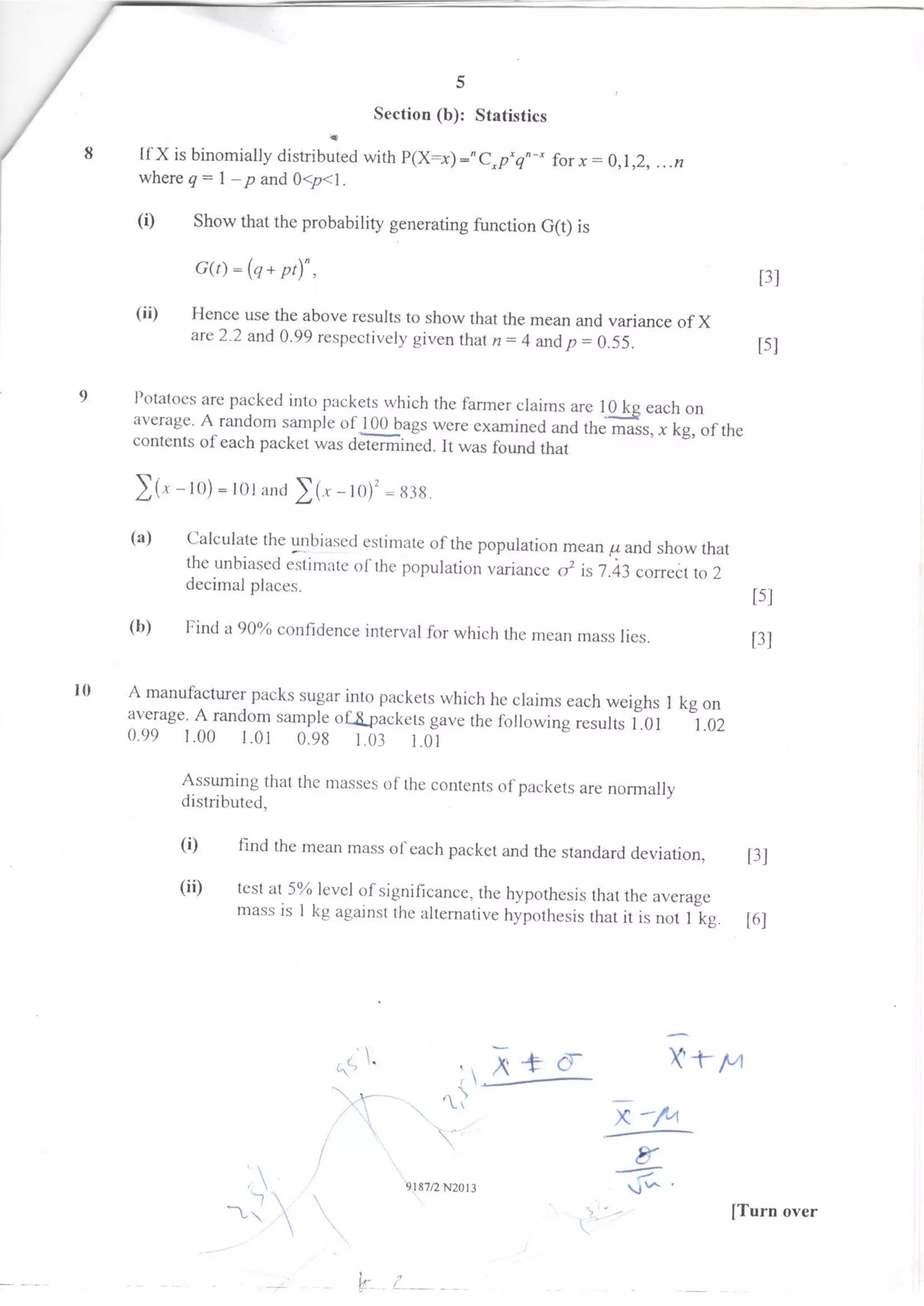 Further mathematics maths paper 2 november 2013 zimsec zimbabwe | PDF