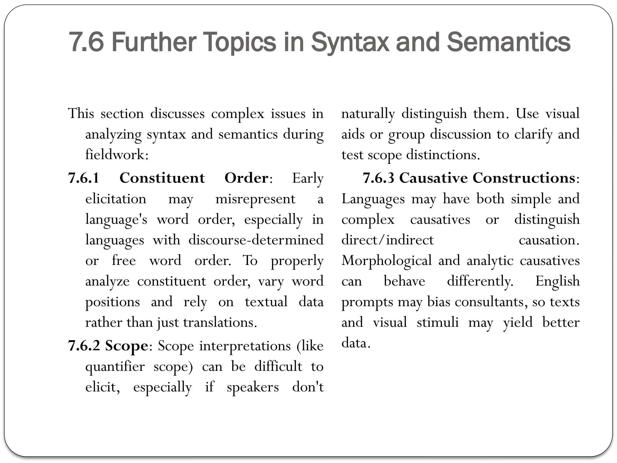 Further Morphology and Syntax (Linguistics Fieldwork).pptx